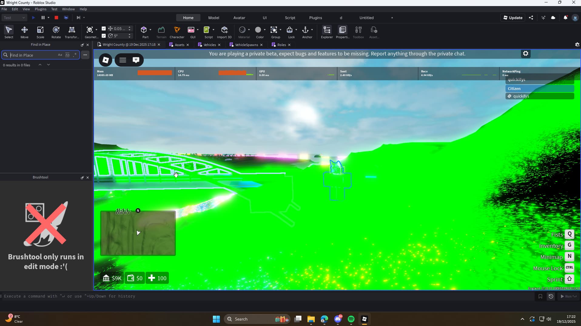 Strange graphical artifacting in development window and playtest ...