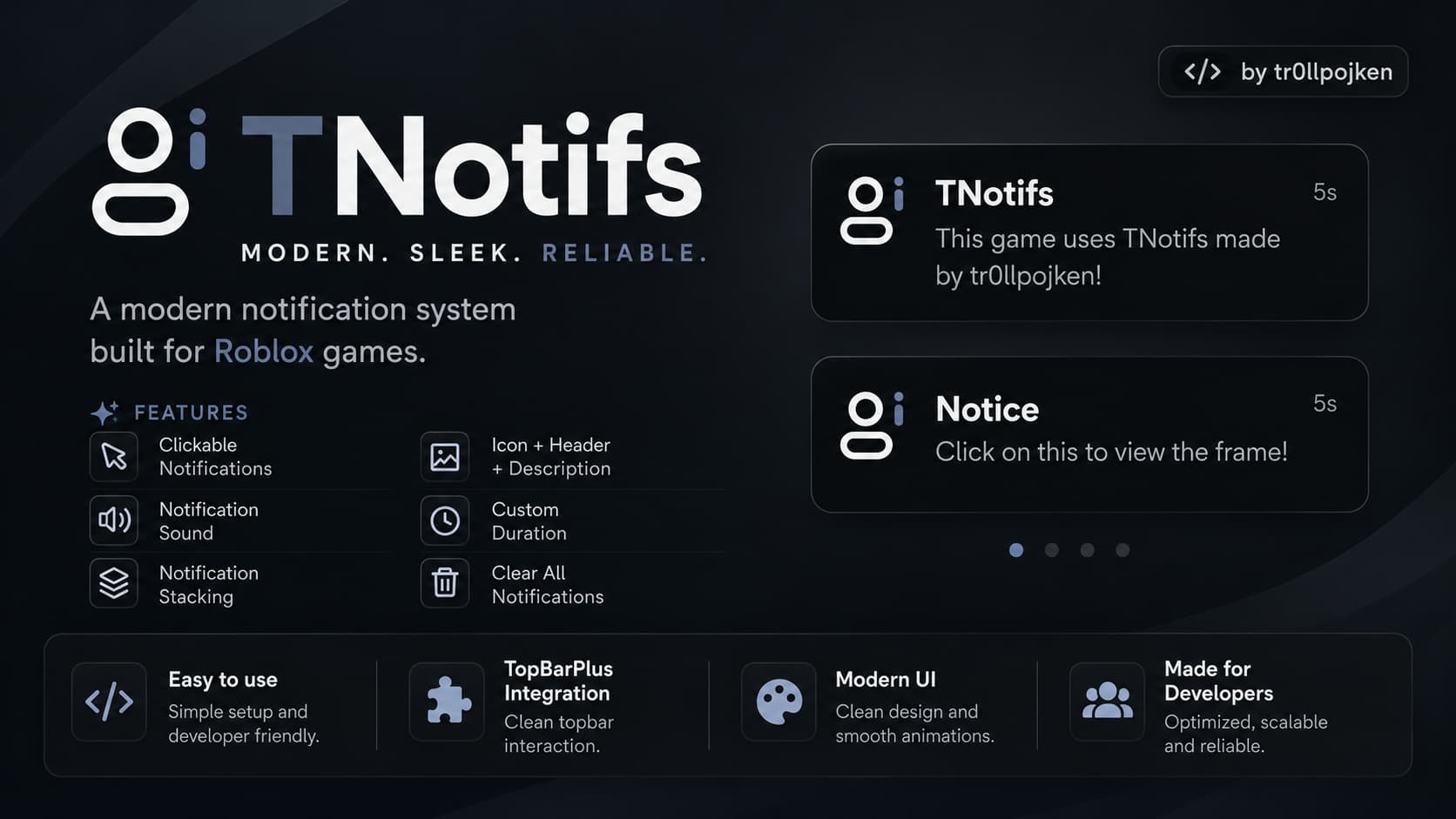 TNotifs | Modern notification system made by tr0llpojken - Community ...