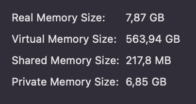 Macbook pro m4 making an insane amount of virtual ram for Roblox Studio ...