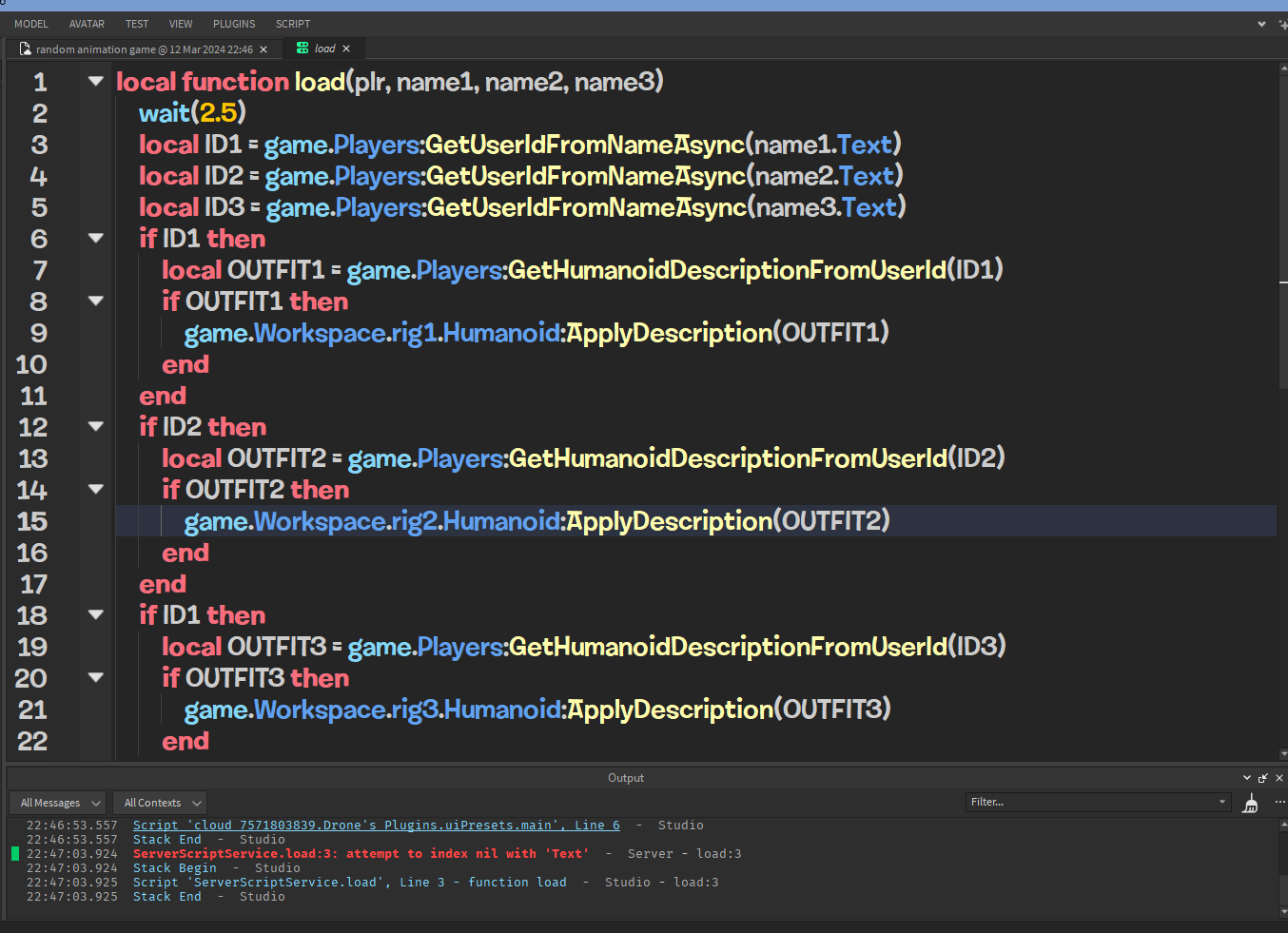 Players:GetUserIdFromNameAsync() failed: Unknown user - Scripting ...