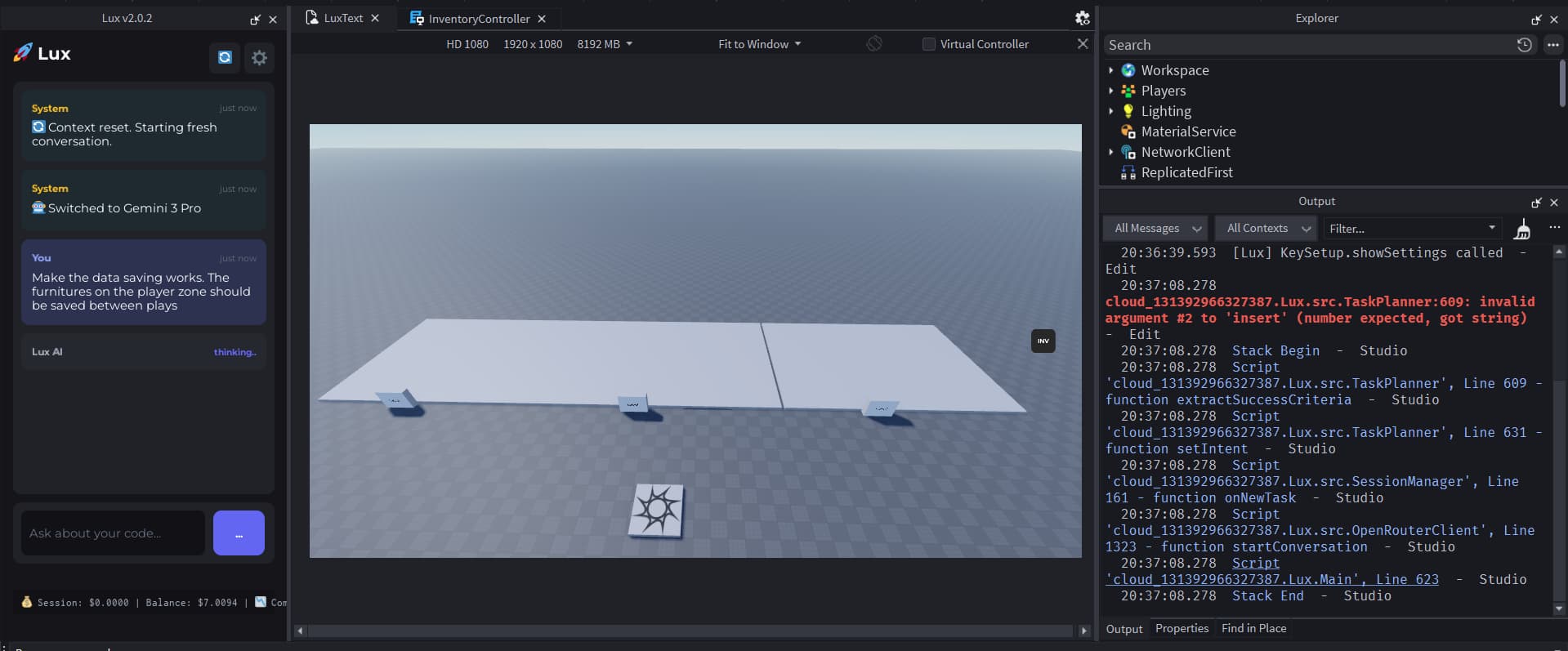 Lux - AI Coding Agent for Roblox Studio [FREE] - Community Resources ...