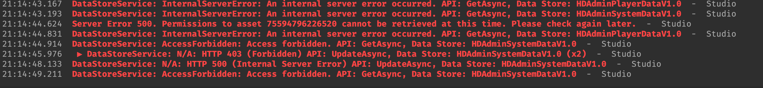 Why did I just get all of these errors, and then lose my data ...