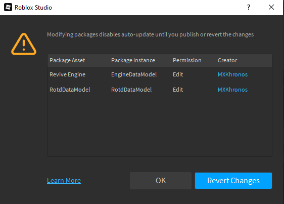 Add setting to never show "modifying packages" alert again - Studio ...