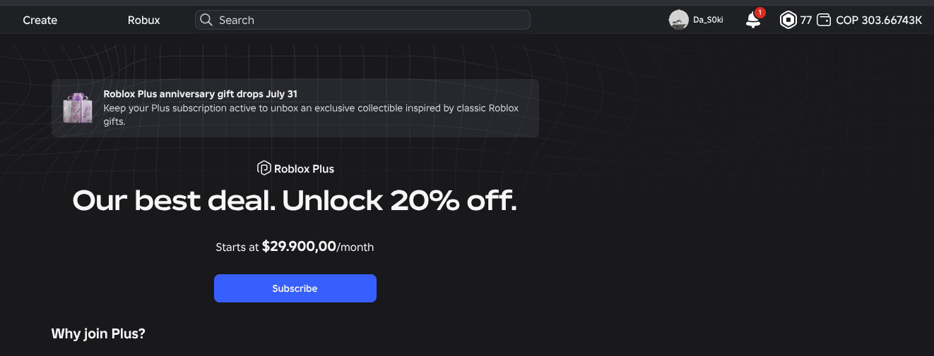 Can't use Roblox Credit to Buy Roblox Plus - Purchasing Bugs ...
