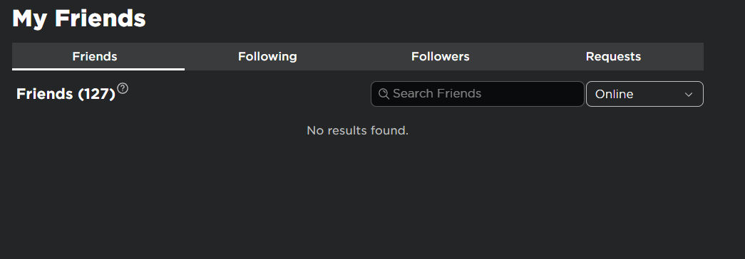 Friends list display filter - Website Bugs - Developer Forum | Roblox