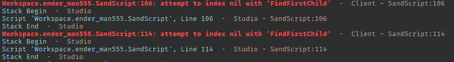 Getting the error: "attempt to index nil with 'FindFirstChild ...