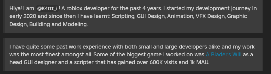 My Scripting Showcase. [K1mK1] - Portfolios - Developer Forum | Roblox