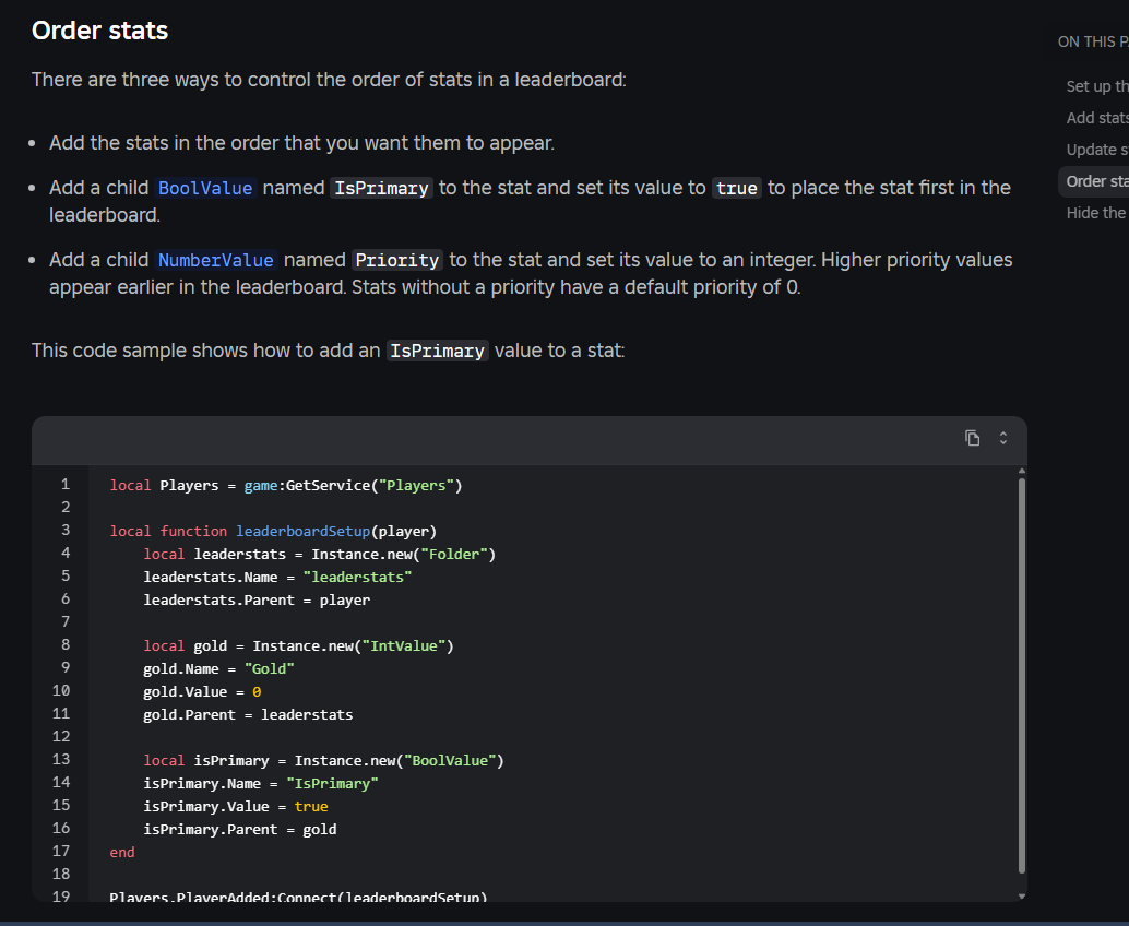 Sort leaderboard - Scripting Support - Developer Forum | Roblox