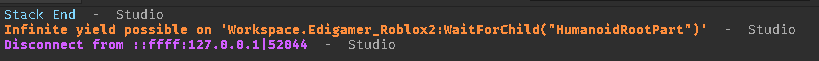 "Infinite Yield HumanoidRootPart" Error After Player Dies - Scripting ...