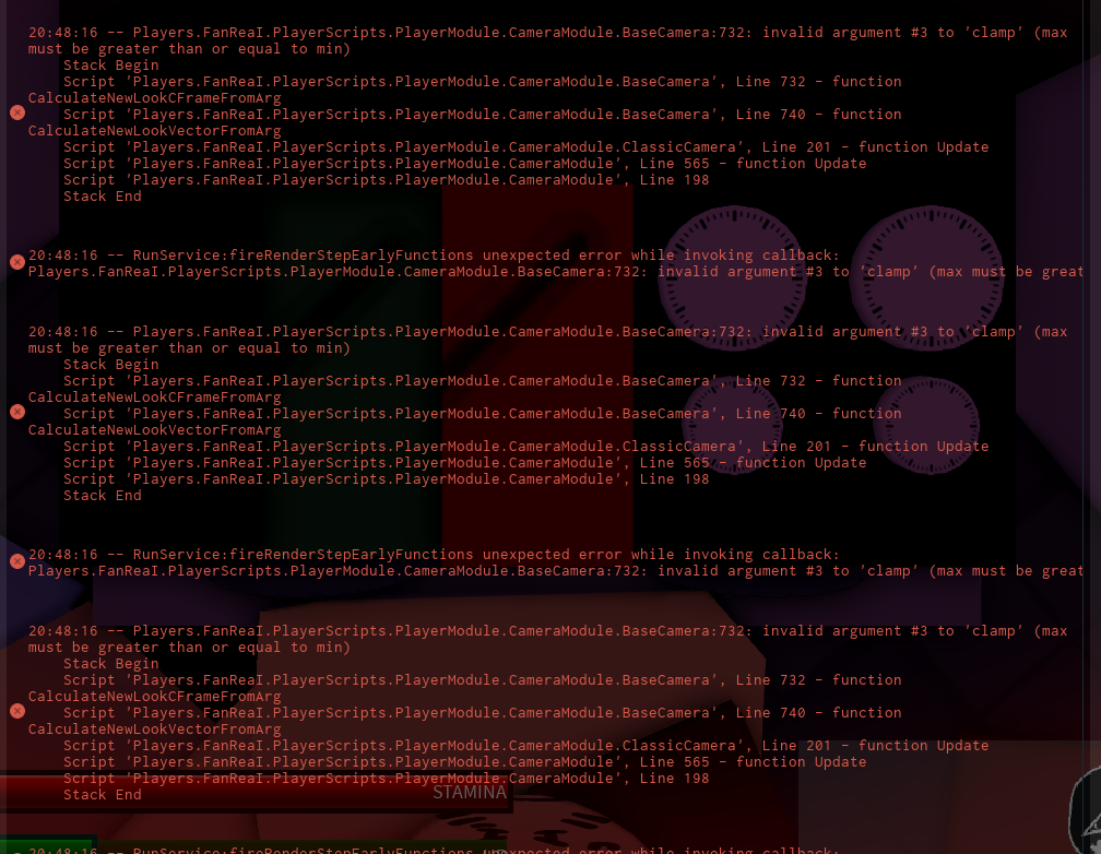 Roblox camera module freaks out after switching to custom - Scripting Support - Developer Forum ...