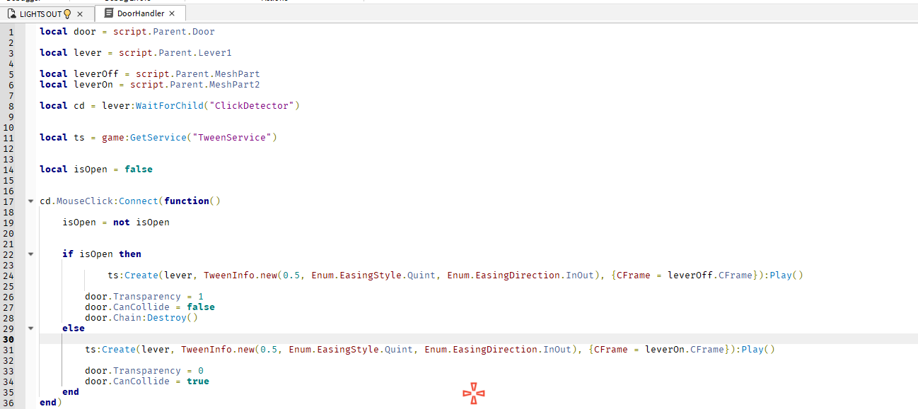 Im making a lever door - Scripting Support - Developer Forum | Roblox