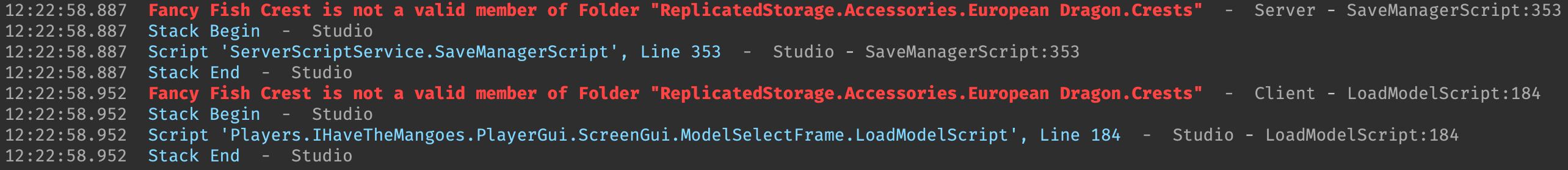 LoadSaveScript has decided models don't exist - Scripting Support ...