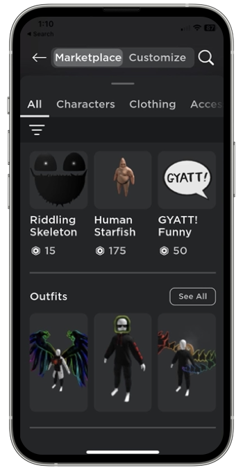 Discover outfits in Marketplace [Test] - Announcements - Developer ...