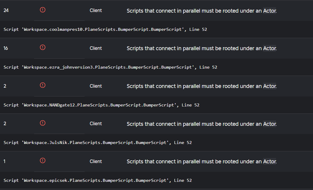 Scripts under actors dont start up and disconnect properly - Engine Bugs - Developer Forum | Roblox