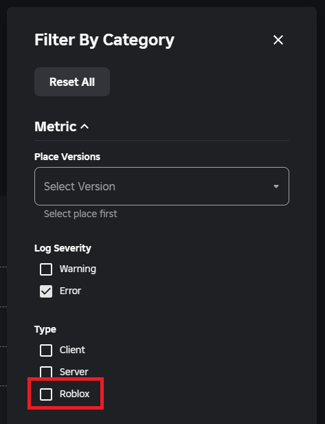 Allow filtering out of Roblox-authored scripts in Error Report dashboard - Website Features ...