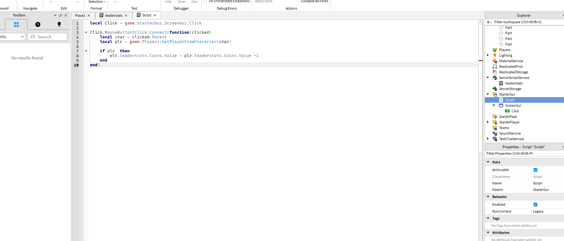 Why is button not working - Scripting Support - Developer Forum | Roblox Why is button not working - Scripting Support - Developer Forum | Roblox