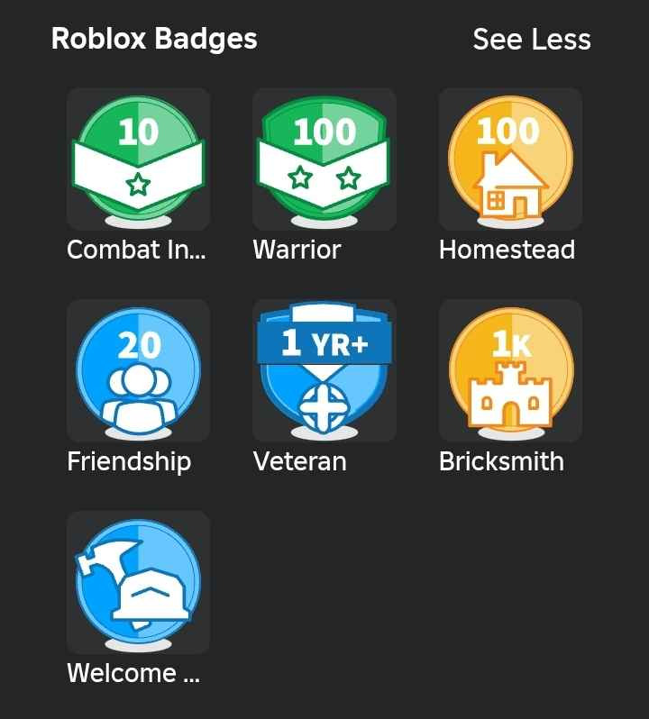 The "see more" button that display more Roblox badges won't show on the ...