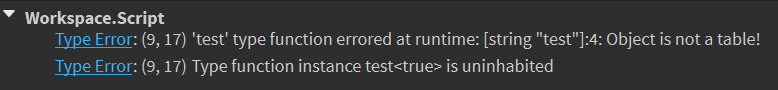 Type functions using error() and assert() do not show the error ...