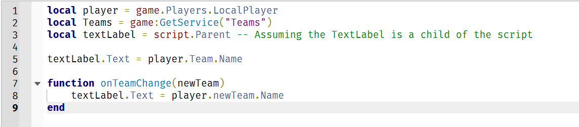 How to make a TextLabel show the players current team? - Scripting ...