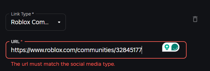 Social Links community link bug - Roblox Application and Website Bugs ...