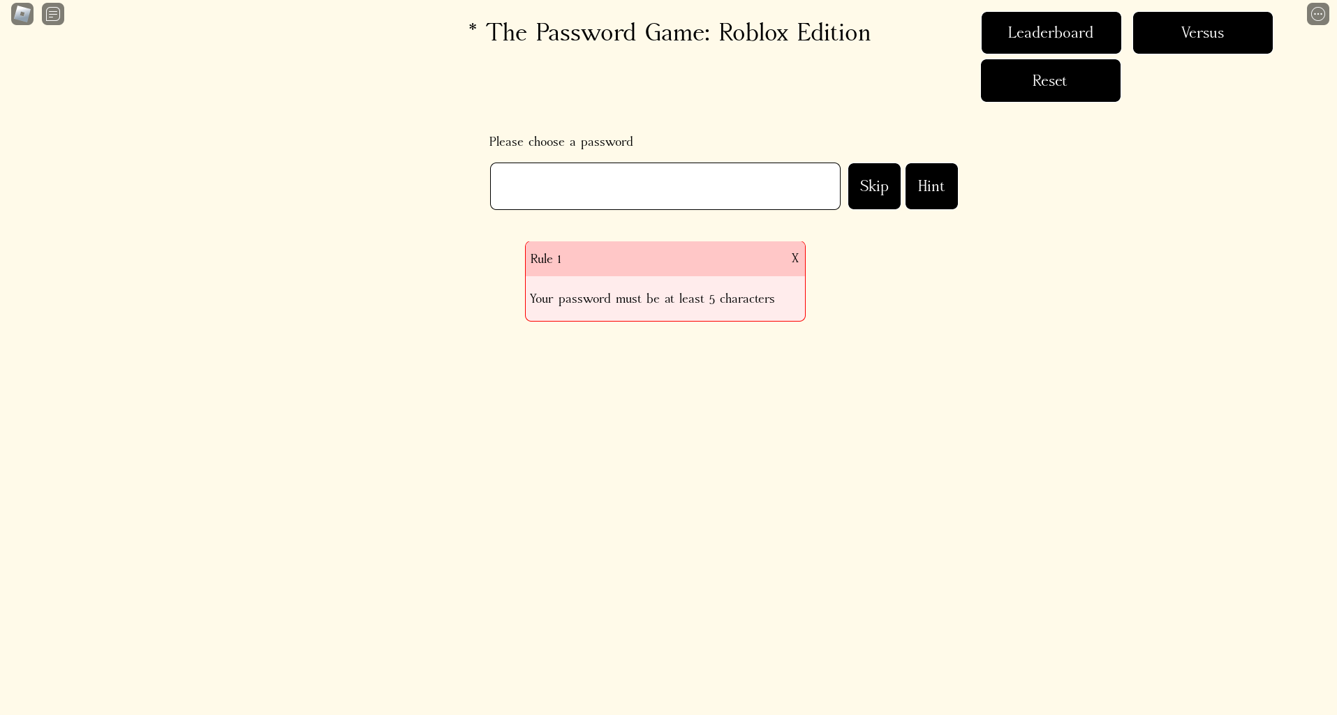 I recreated the Password Game in ROBLOX - Creations Feedback ...