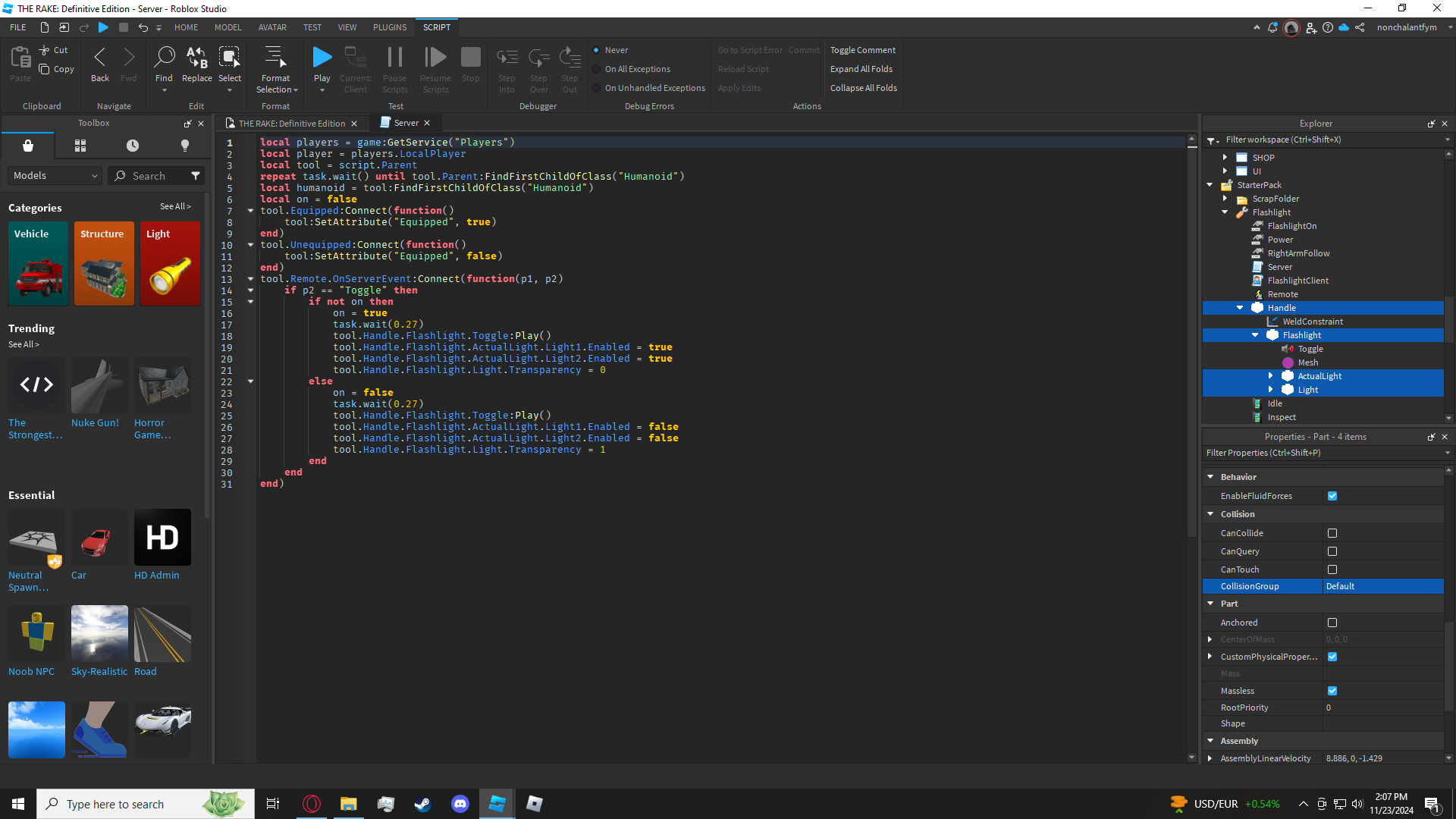 Tool collison is off and still collides only with players - Scripting Support - Developer Forum ...
