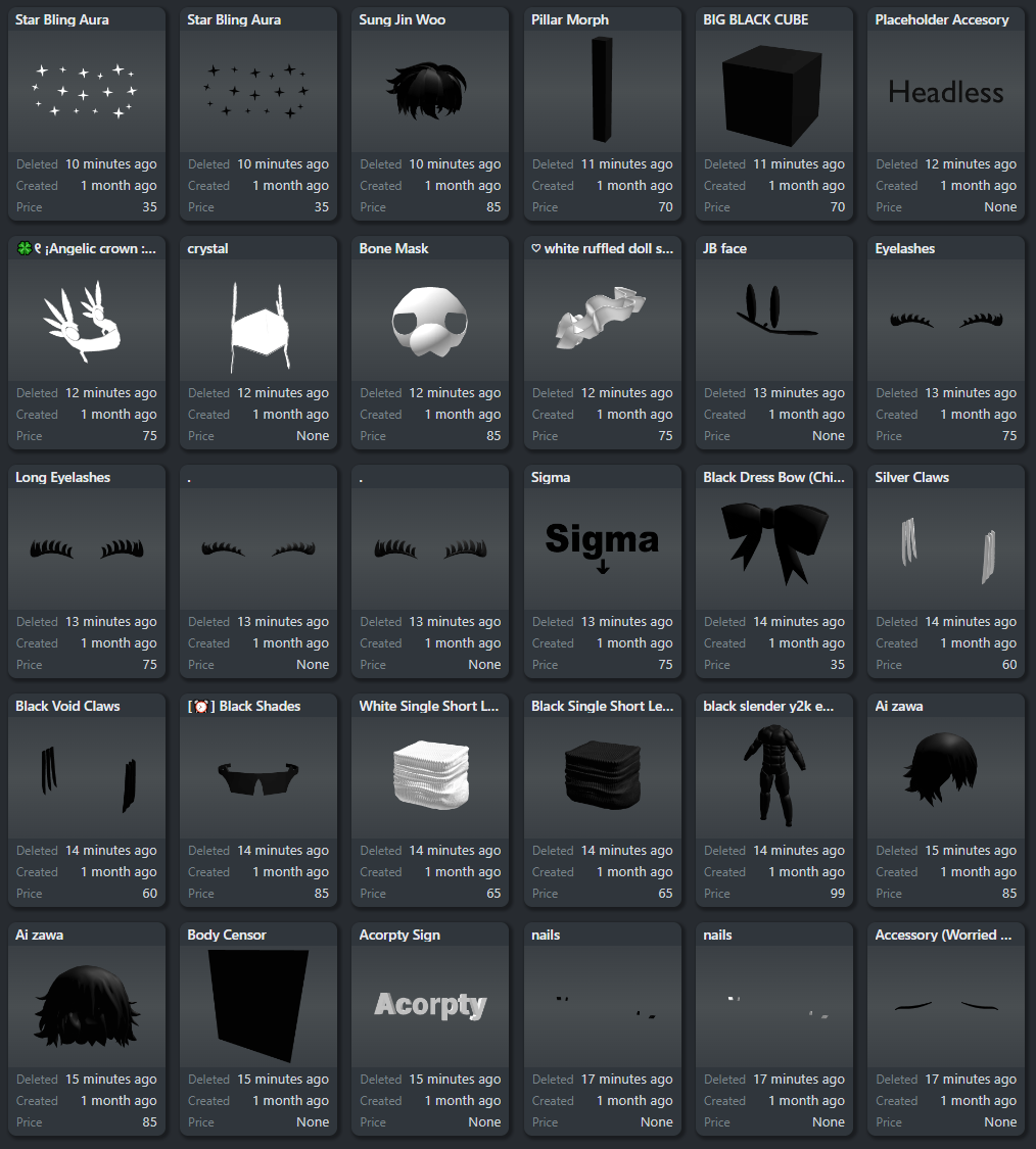 Waves of Black AND White UGC Items Falsely Deleted / Purged - Catalog ...