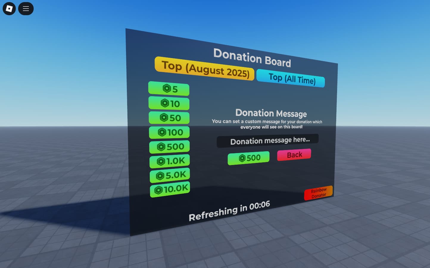 Ultimate Donation Board V1.0 - Community Resources - Developer Forum | Roblox