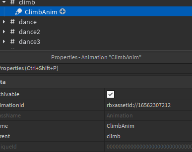 Error while simply trying to change default player animations ...