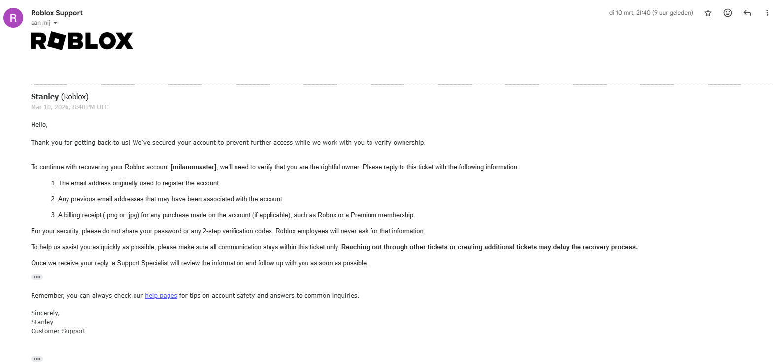 Is this a valid roblox support email address? - Platform Usage Support ...