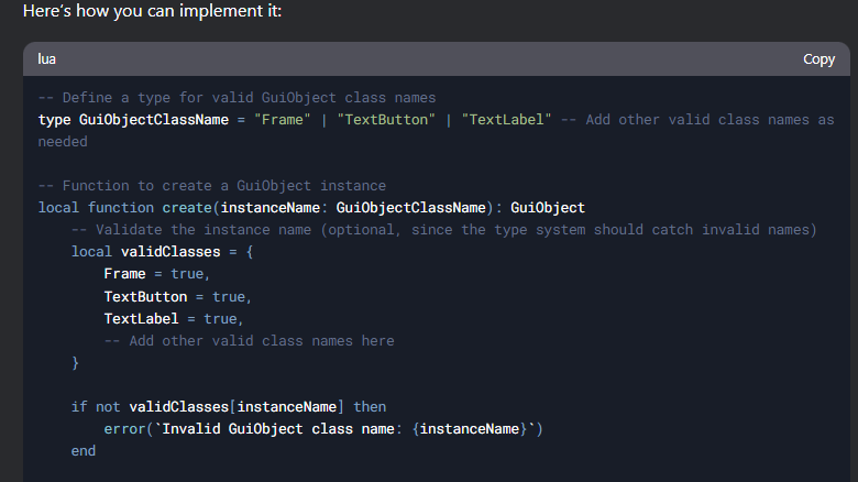 Type check for a group of instance names - Scripting Support - Developer Forum | Roblox