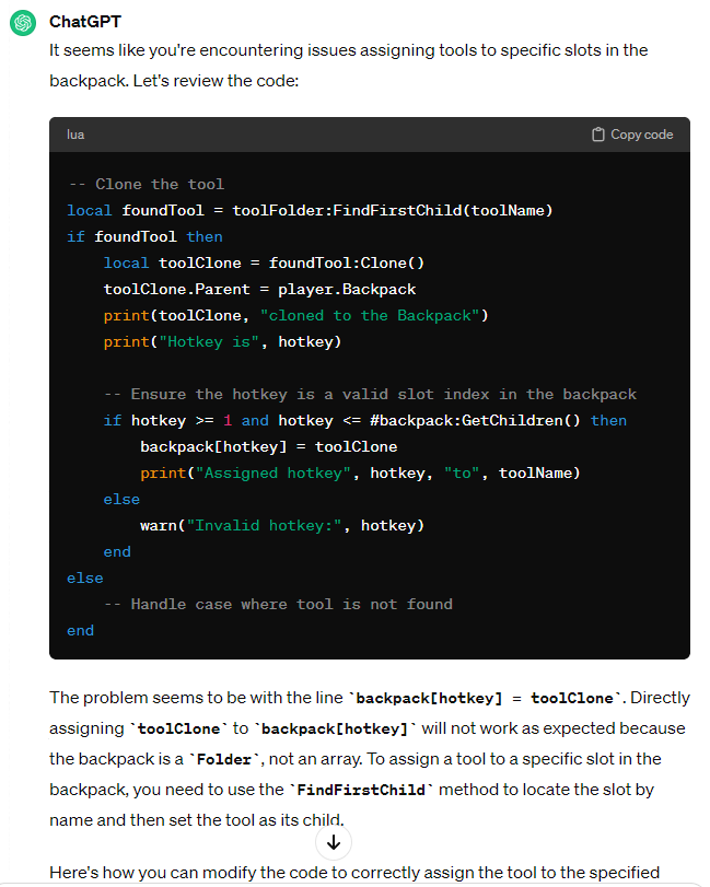 How does one force a tool be in a specific backpack slot - Scripting Support - Developer Forum ...