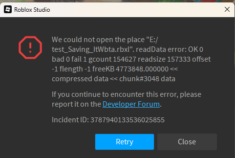 can't save properly, can't load properly either (inc. id: 3787940133536025855) - Studio Bugs ...