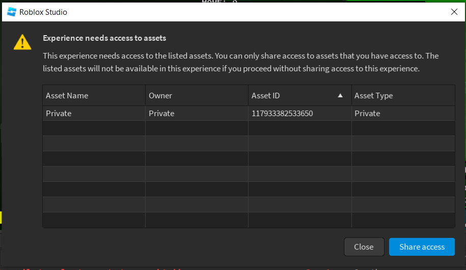 Cannot give access to an audio asset made by a friend - Engine Bugs - Developer Forum | Roblox