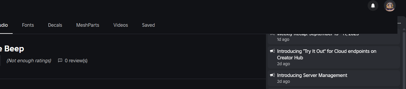 Navigation bar overlapping with the announcements. - Creator Hub ...