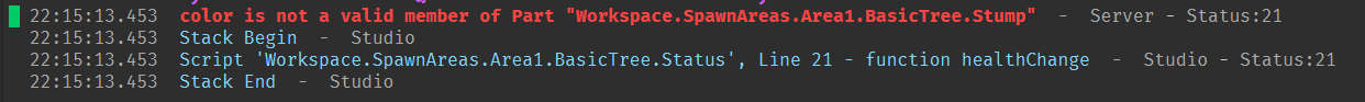 Help with Error "Color is not a valid member of part" - Scripting ...