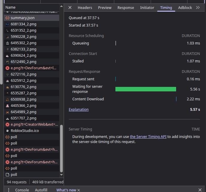 Forum profiles are taking 5s+ to load - Forum Bugs - Developer Forum | Roblox