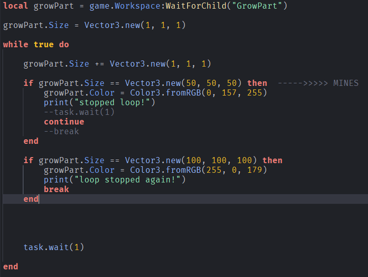 While loop gets stuck with "continue", how to fix? - Scripting Support - Developer Forum | Roblox
