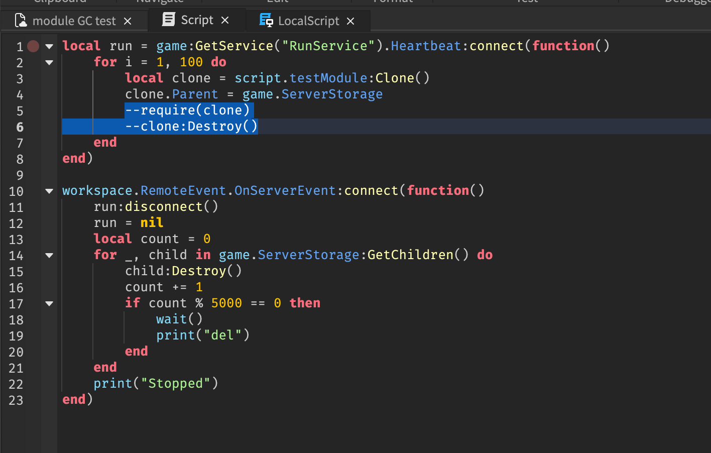 Memory leak: Modulescripts never Garbage Collected after Destroy()'d and all references are ...