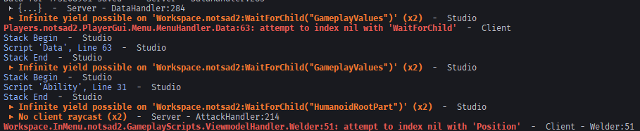 'Infinite yield possible ...' has started FLOODING my output out of the blue - Scripting Support ...
