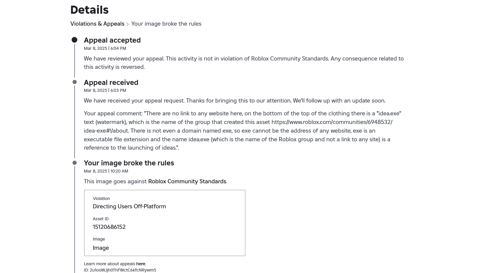 Automatic Appeal process never restores classic 2D clothing despite ...