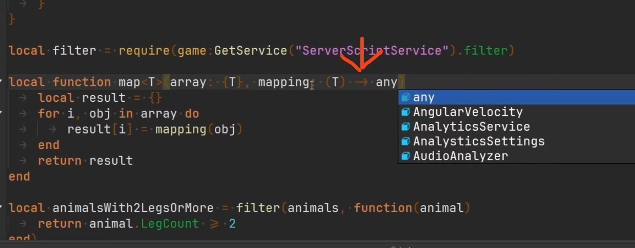 Arrow Symbol for Functional Programming? - Scripting Support - Developer Forum | Roblox