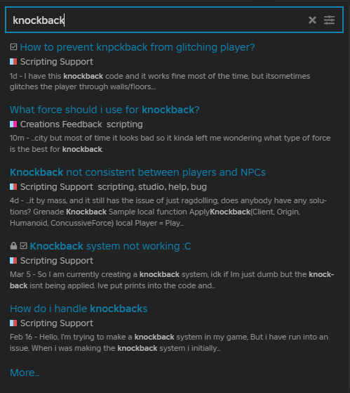 What force should i use for knockback? - Creations Feedback - Developer Forum | Roblox