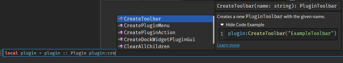 Let intellisense show Plugin Security Identity methods on Scripts, (as example those with Run ...