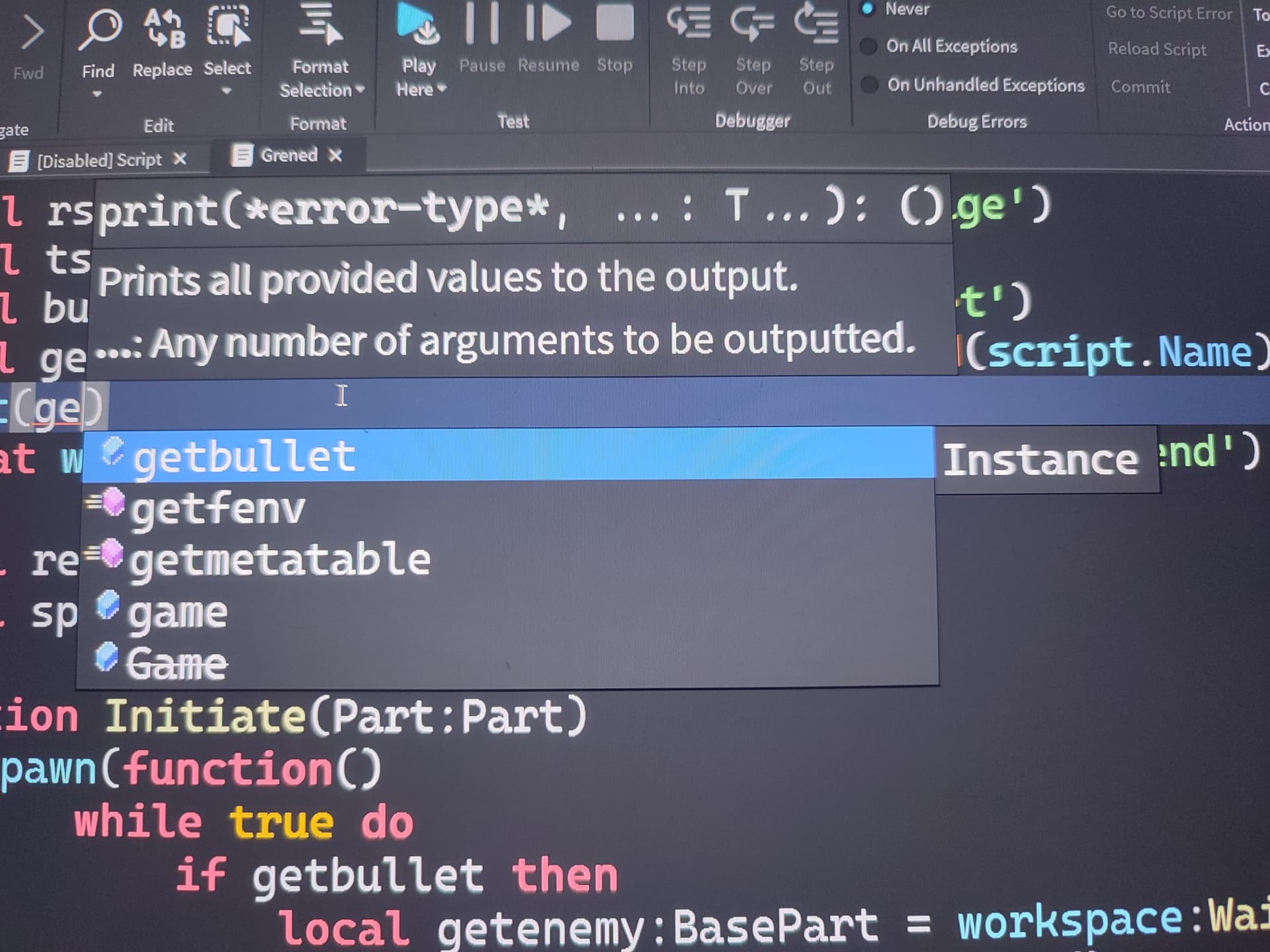WaitForChild to search a "part" or "BasePart" is detected as "Instance" not "Part" nor "BasePart ...