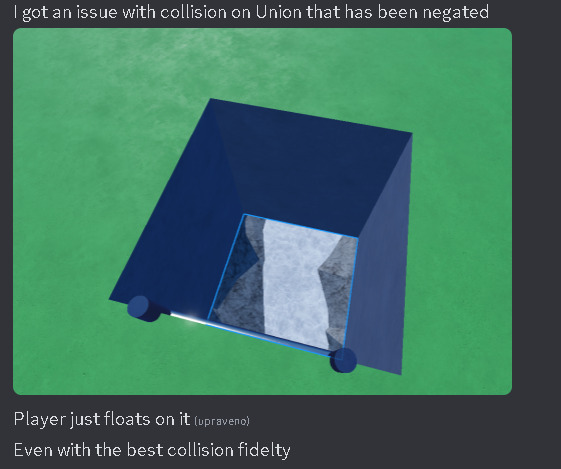 Collision with unions & meshes is not accurate at all - Scripting Support - Developer Forum | Roblox