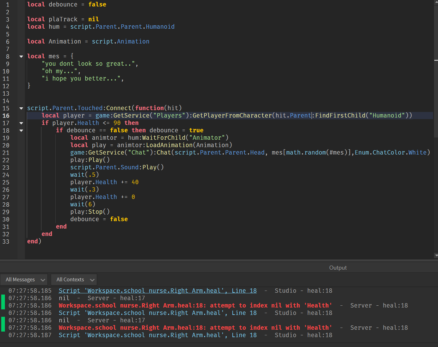 Trying to find humanoid - Scripting Support - Developer Forum | Roblox