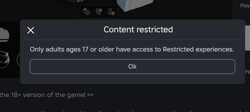 Age Restricted Game Visual Bug - Roblox Application and Website Bugs ...
