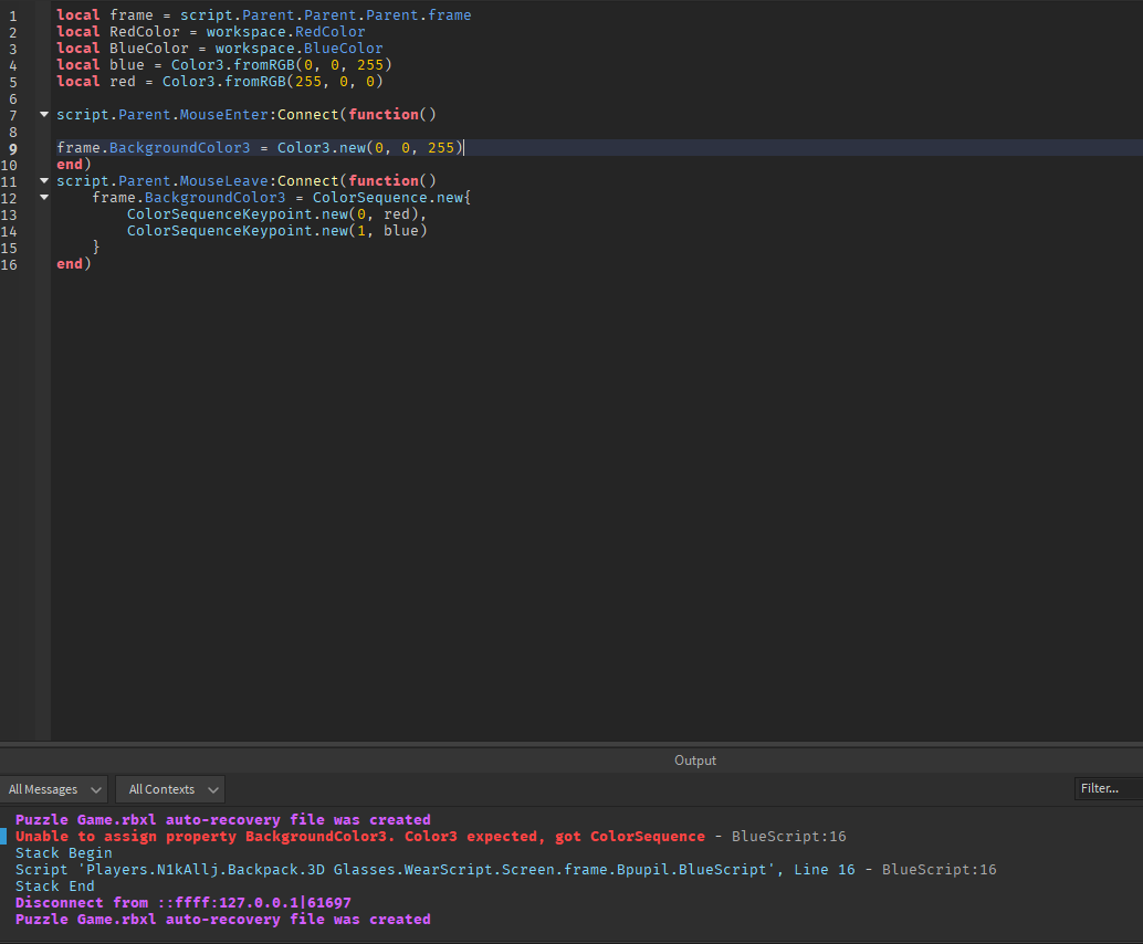 Unable to assign property BackgroundColor3. Color3 expected, got ColorSequence - Scripting ...