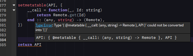 Metamethod __call with Luau strict/nonstrict mode causes type warning ...